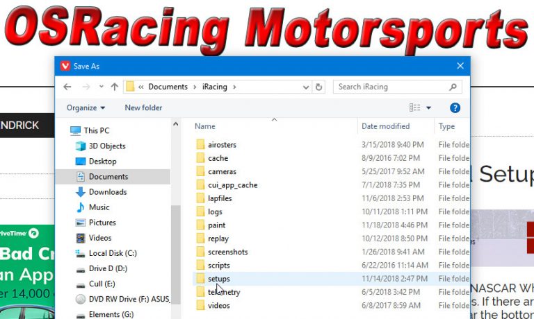 How To Download and Open iRacing Setups - Old School Racing