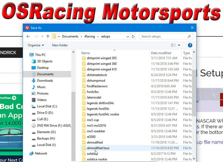 How To Download and Open iRacing Setups - Old School Racing Motorsports
